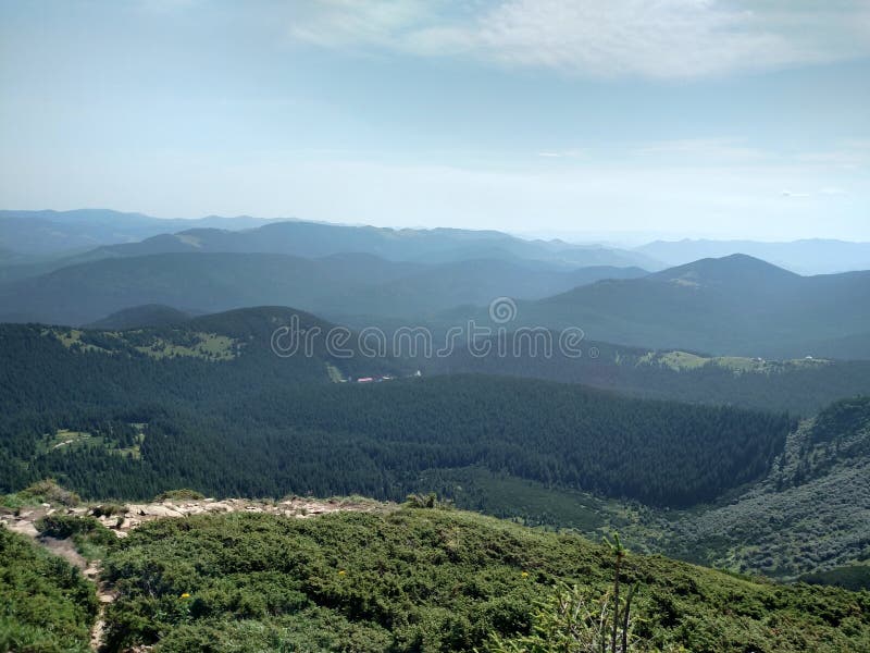 Mountain Landscape and Forest Horizontal Color Photo Stock Image ...