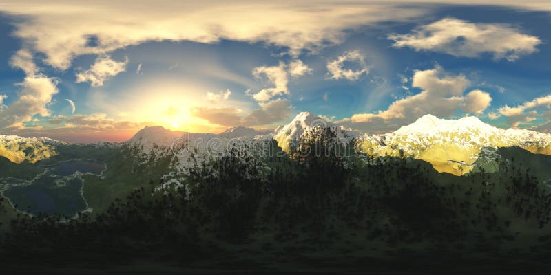 Mountain Landscape, HDRI, Environment Map Stock Image - Image of ...