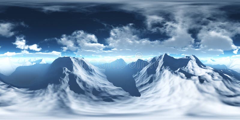 Mountain Landscape, HDRI, Environment Map Stock Illustration ...