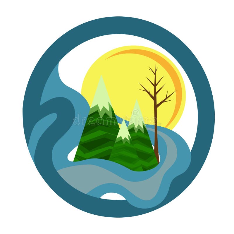 Mountain Landscape Icon stock illustration. Illustration of path - 36101340