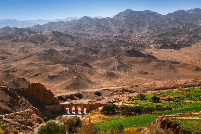 Mountain Landscape of Iran. the Ancient Bridge in the Vicinity of Yazd ...