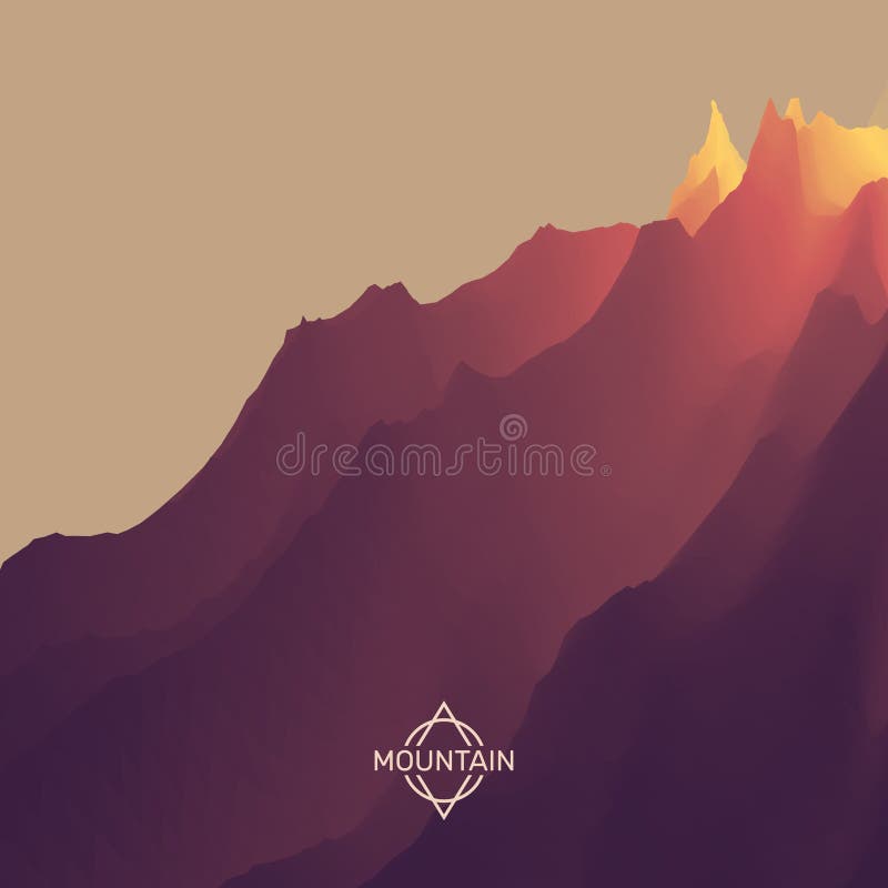 Mountain Landscape. Mountainous Terrain. Vector Illustration. Abstract ...