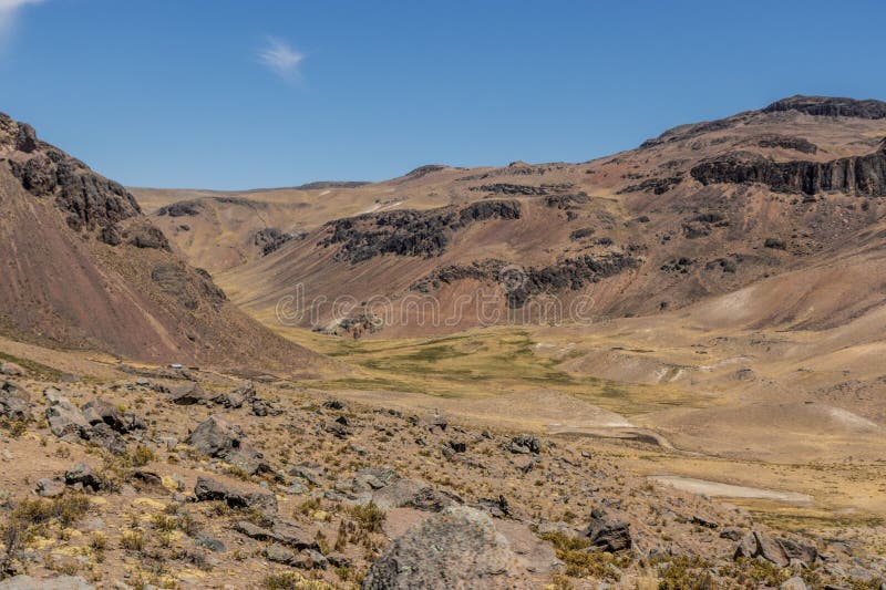 Mountain Landscape Near Mismi Volcano, Pe Stock Image - Image of colca ...