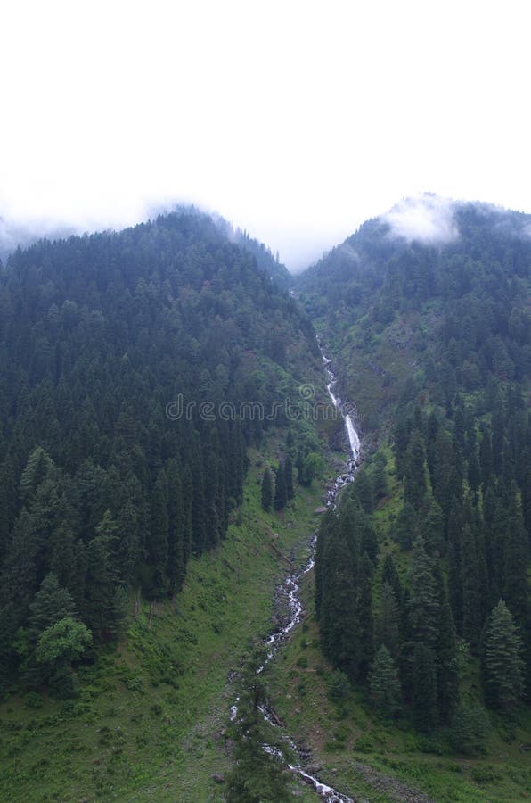 Mountain Landscape in Pahalgam Stock Image - Image of forest, gray ...