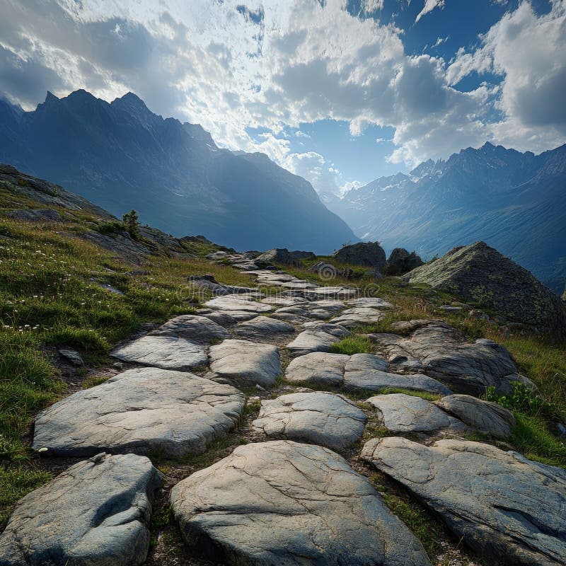 Mountain Landscape. the Path through the Stones in the Mountains Stock ...