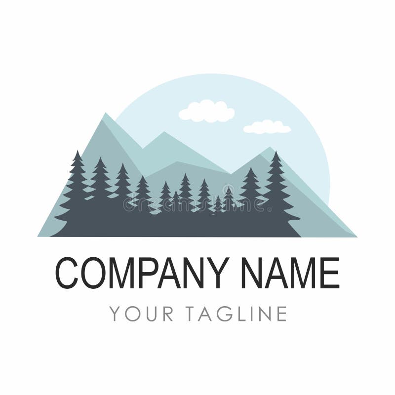 Mountain Landscape, and Pine Tree Label Design. Stock Vector ... Mountain Landscape, and Pine Tree Label Design. Stock Vector ...