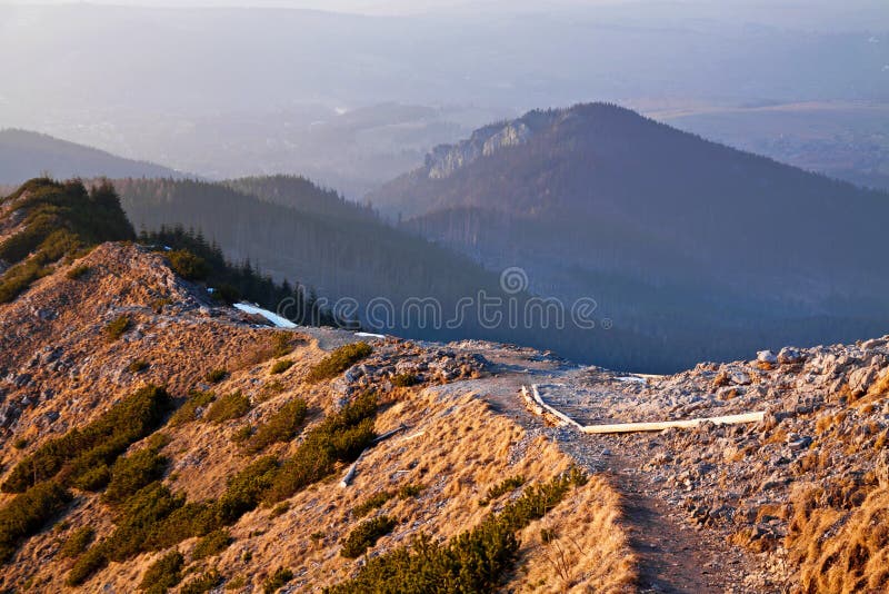 Mountain Landscape with Rock Path Stock Image - Image of zakopane ...