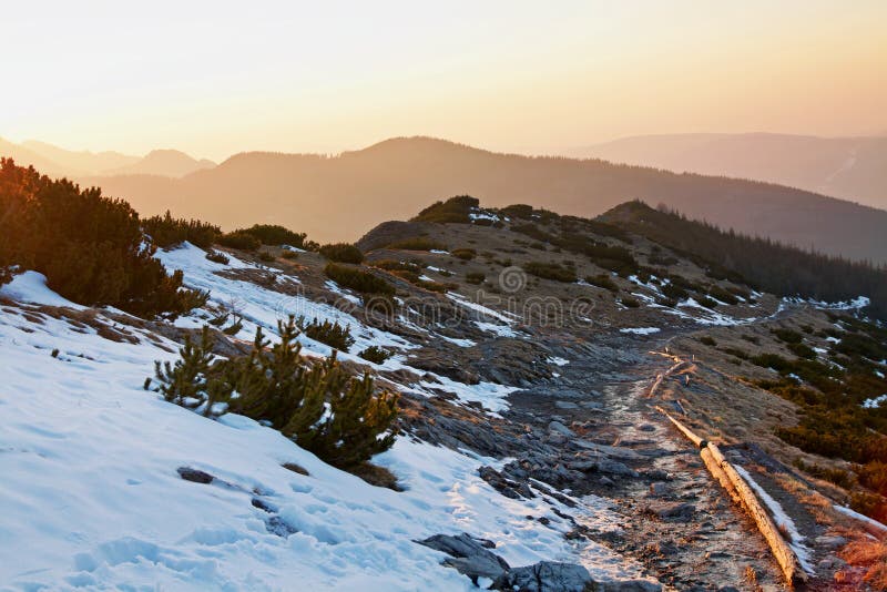 Mountain Landscape with Rock Path Stock Image - Image of park, tatra ...