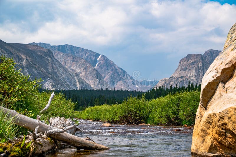 Mountain Landscape with Rocks Over the River Stock Image - Image of ...