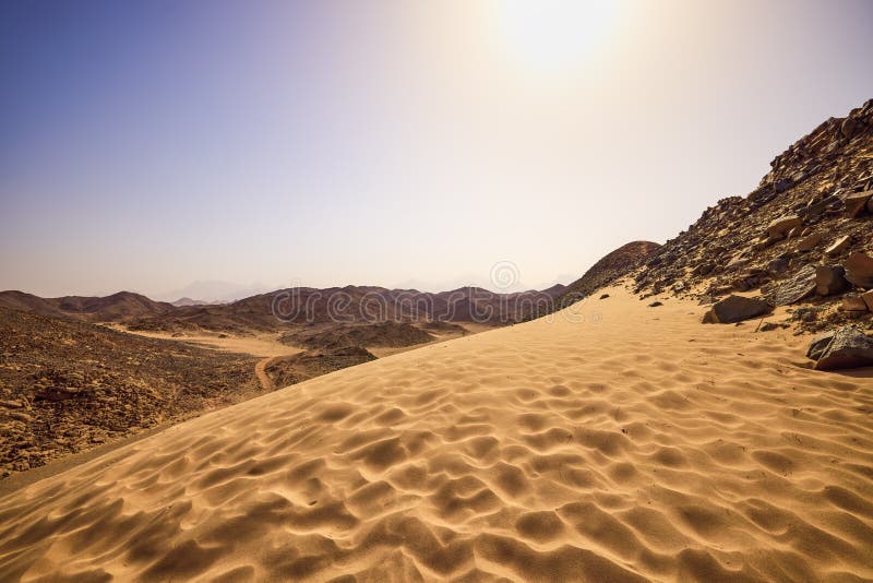 Landscape with Sand Dune Near Hurghada Egypt Stock Photo - Image of ...