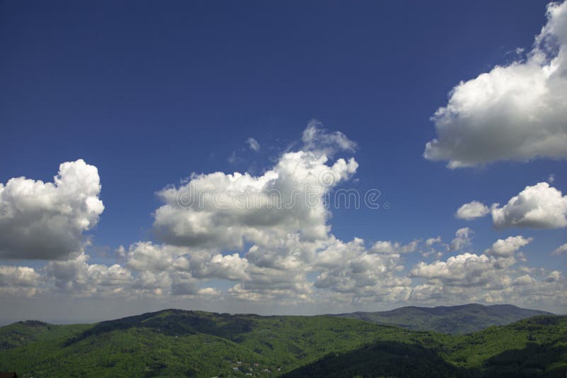 Mountain Landscape with Sky and Clouds in Wisla Stock Photo - Image of ...