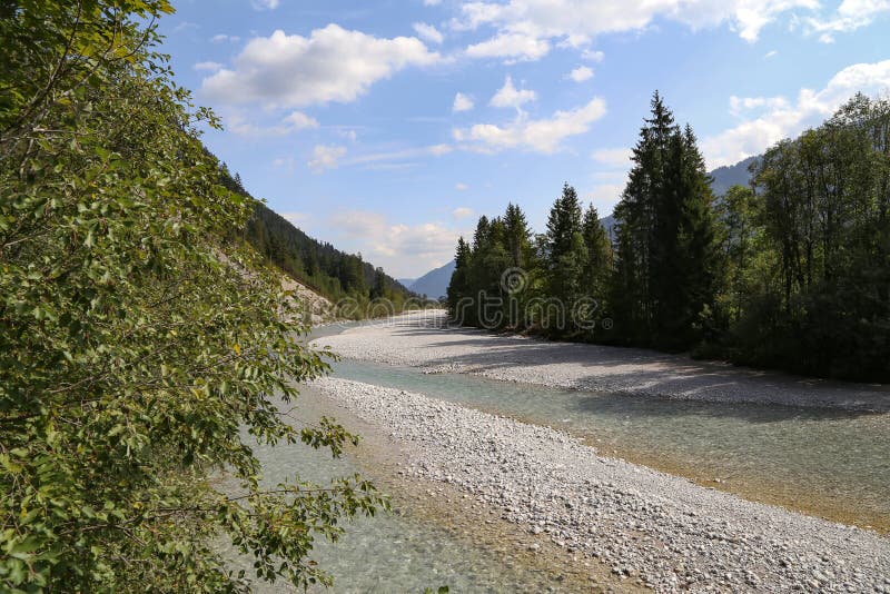 Mountain Landscape with a Small River in the Alps Stock Image - Image ...