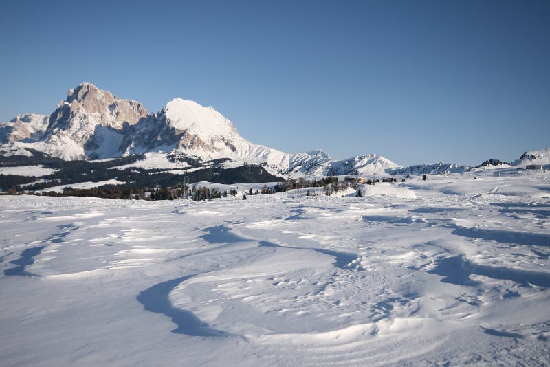 Mountain Landscape, Snow, Dolomites Alps Stock Image - Image of ridge ...
