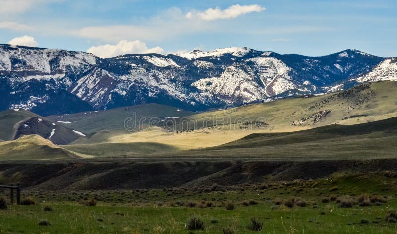 Mountain Landscape, Snow in the Mountains in Spring in Montana Stock ...