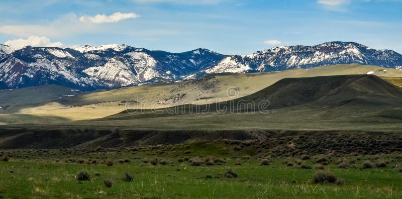Mountain Landscape, Snow in the Mountains in Spring in Montana Stock ...