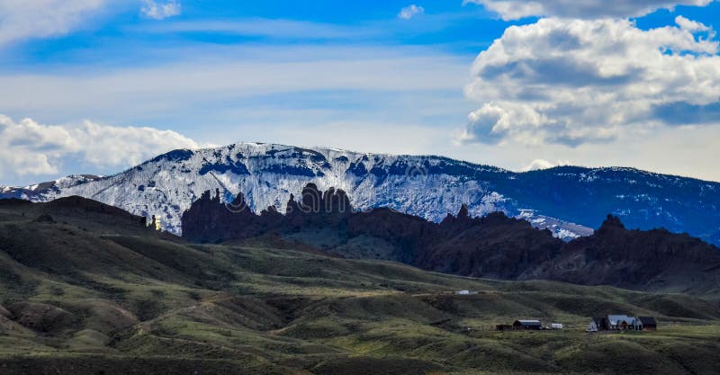 Mountain Landscape, Snow in the Mountains in Spring in Montana Stock ...