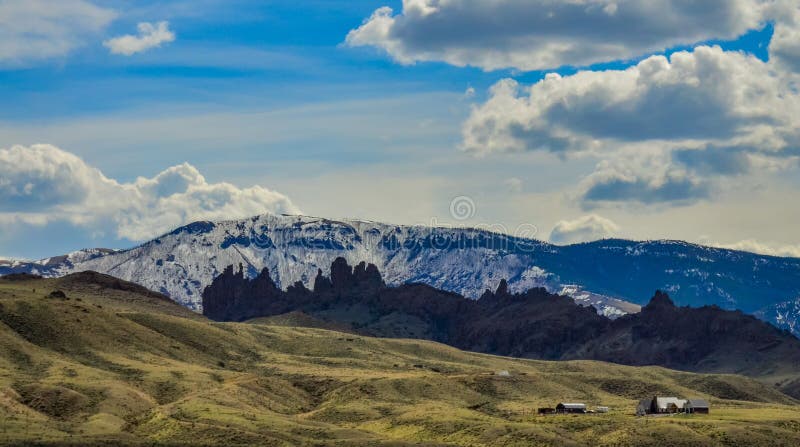 Mountain Landscape, Snow in the Mountains in Spring in Montana Stock ...