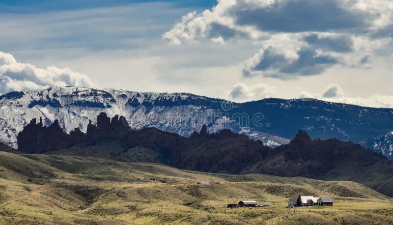 Mountain Landscape, Snow in the Mountains in Spring in Montana Stock ...
