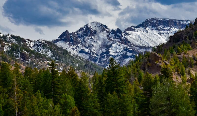 Mountain Landscape, Snow in the Mountains in Spring in Montana Stock ...