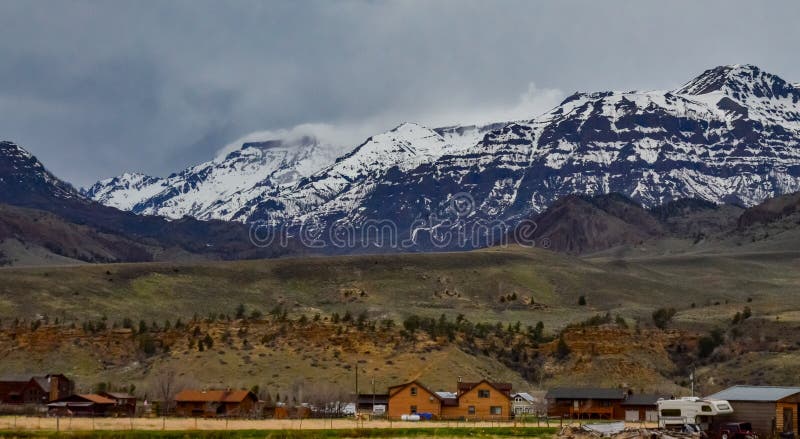 Mountain Landscape, Snow in the Mountains in Spring in Montana, USA ...