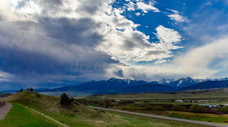 Mountain Landscape, Snow in the Mountains in Spring in Montana, USA ...
