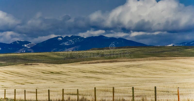 Mountain Landscape, Snow in the Mountains in Spring in Montana Stock ...