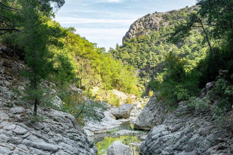 Mountain Landscape with a River in a Rocky Valley Stock Image - Image ...