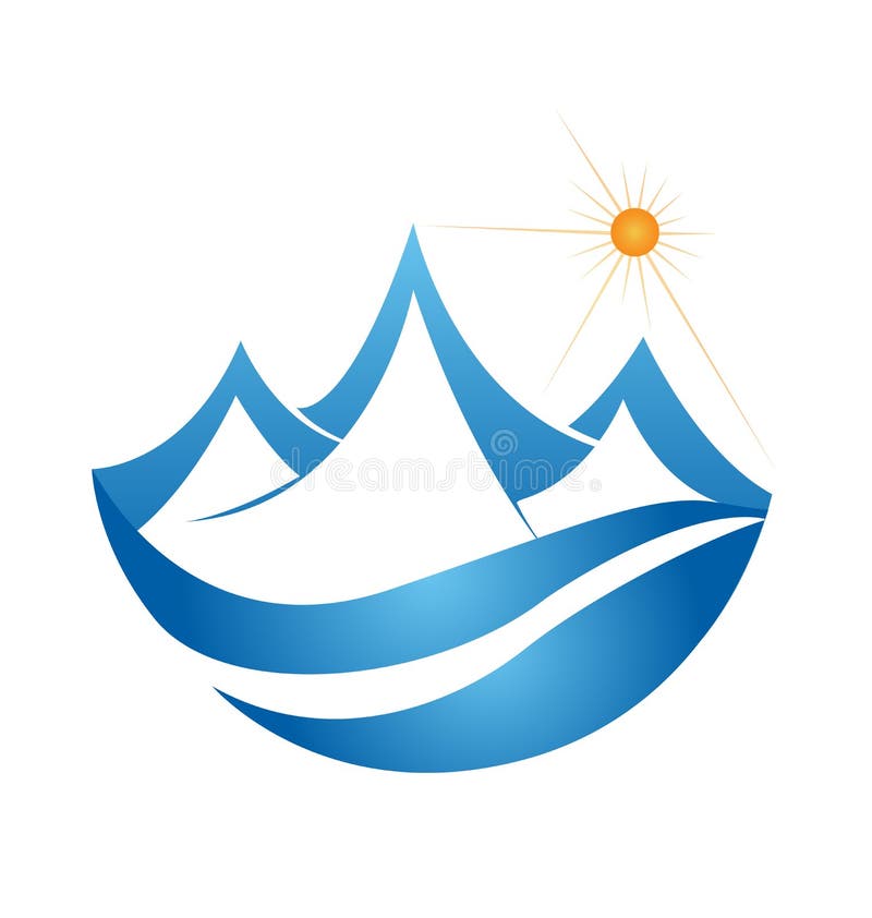 Mountain Terrain Over the Horizon Icon Stock Vector - Illustration of ...