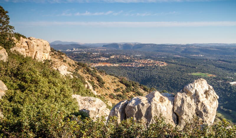 Mountain Landscape, Upper Galilee in Israel Stock Photo - Image of land ...