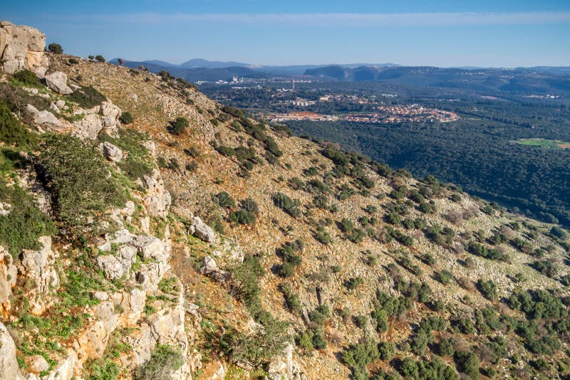 Mountain Landscape, Upper Galilee in Israel Stock Photo - Image of ...