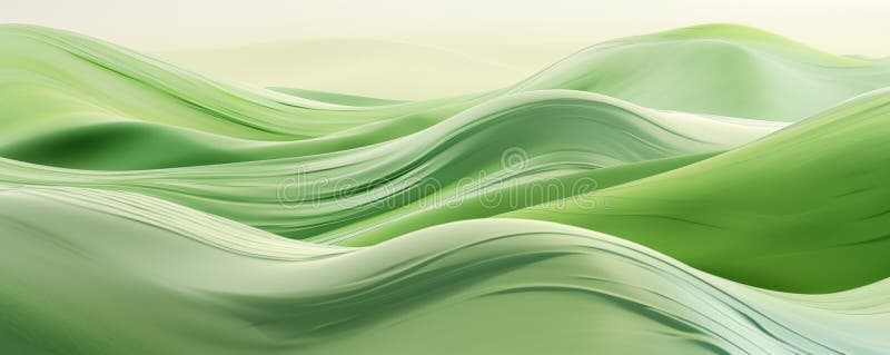 Mountain Landscape with Wind-blown Waves on Lush Green Backdrop, AI ...