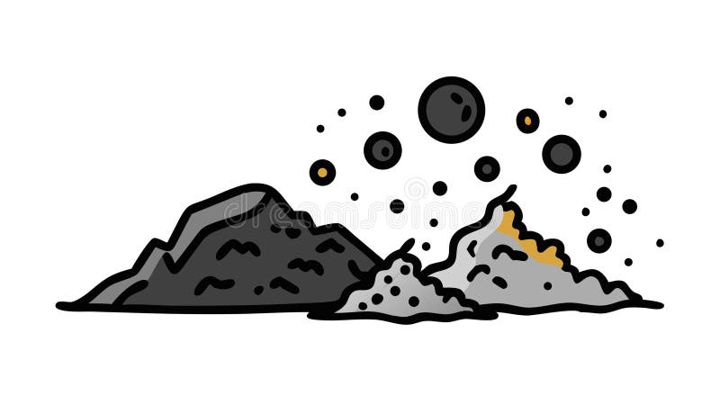 Mountain Landslide Erosion Vector Illustration, Vector Design ...