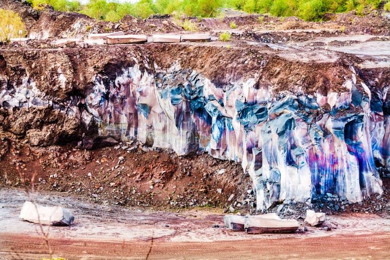 Mountain Lava. Layered Terrain with Geological Rock Material. Stock ...