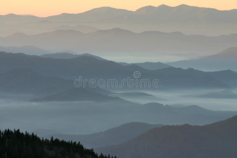 Mountain Layers- Highest Point in Tennessee Stock Photo - Image of ...