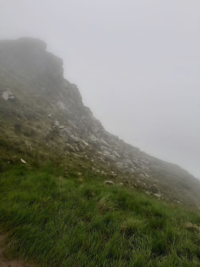 Mountain Ledge in Cloudy Mist: a Hidden Summit in the Carpathians ...