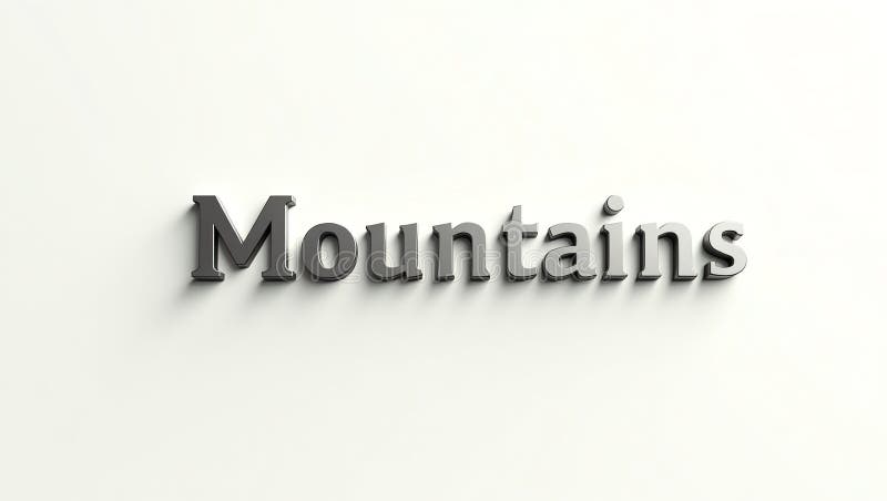 Mountain Letters Casting Shadows on a Smooth Surface Illustrating Depth ...
