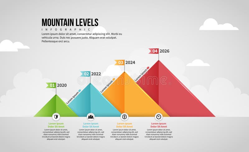 Mountain Level Infographic stock vector. Illustration of infograph ...