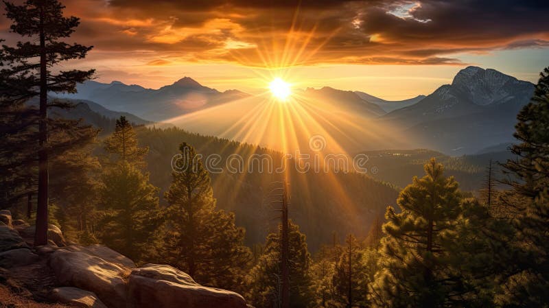 Mountain light source stock illustration. Illustration of glow - 318214058