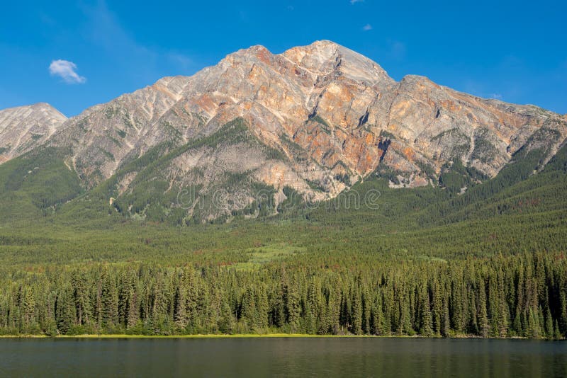 Mountain Like a Pyramid. Pyramid Mountain, Jasper National Park, Canada ...