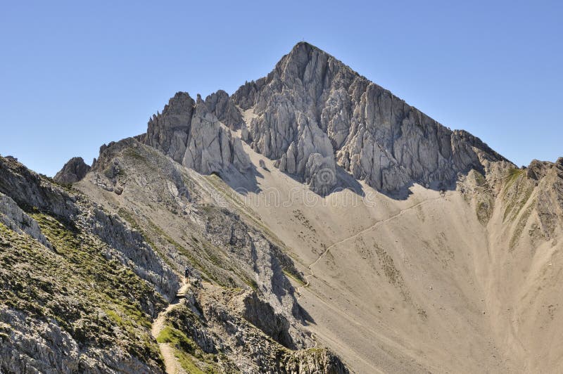 Mountain like a pyramid stock image. Image of cone, spitze - 42325925