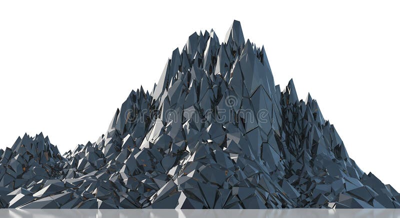 A Mountain-like Structure Composed of Sharp, Angular, Black Geometric ...