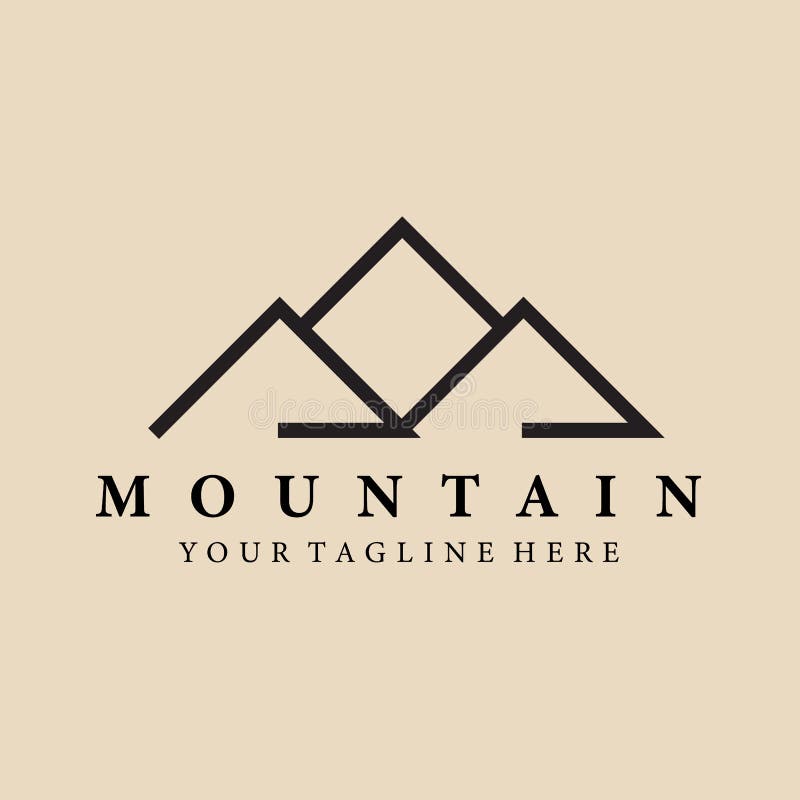 Mountain Line Art Logo, Icon and Symbol, Illustration Design Stock ...