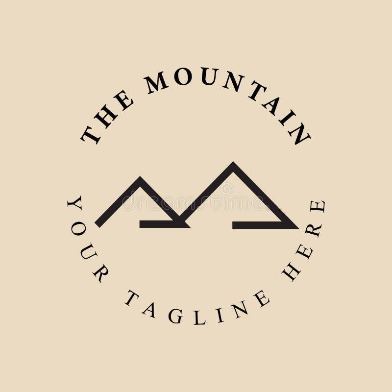 Mountain Line Art Logo, Icon and Symbol, Illustration Design Stock ...