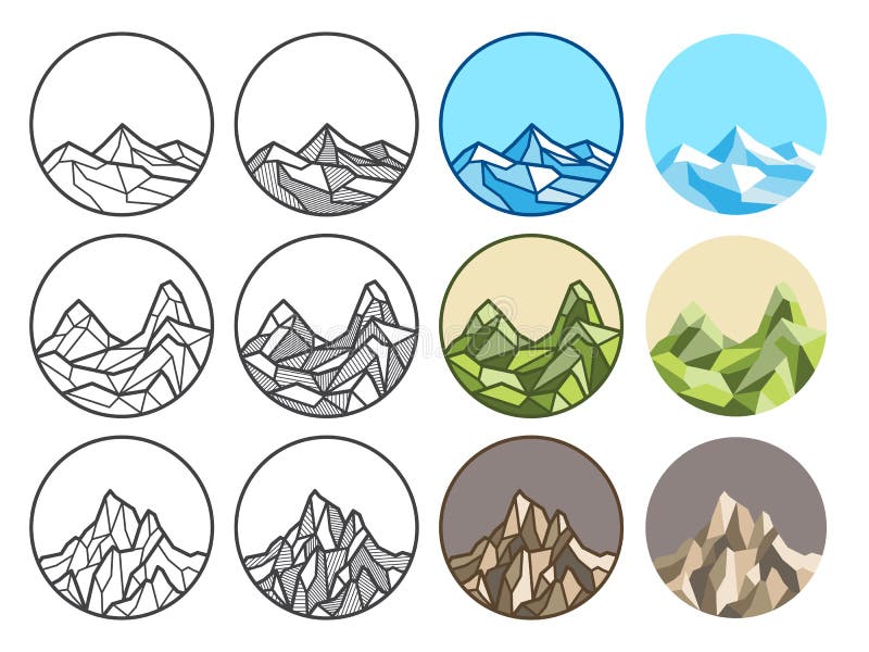 Mountain Line Drawing Clip Art