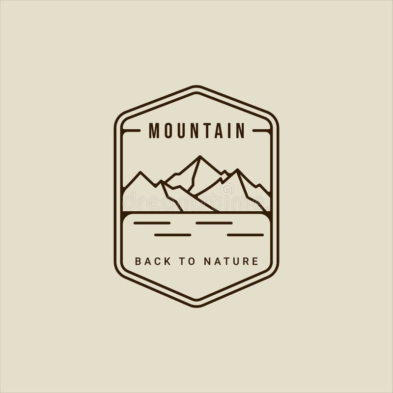 Mountain Line Art Simple Emblem Logo Vector Illustration Template Icon ... Mountain Line Art Simple Emblem Logo Vector Illustration Template Icon ...