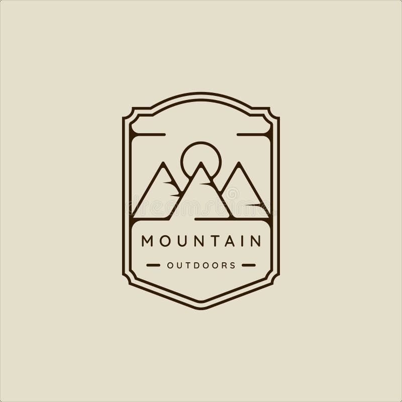 Mountain Line Art Simple Emblem Logo Vector Illustration Template Icon ... Mountain Line Art Simple Emblem Logo Vector Illustration Template Icon ...