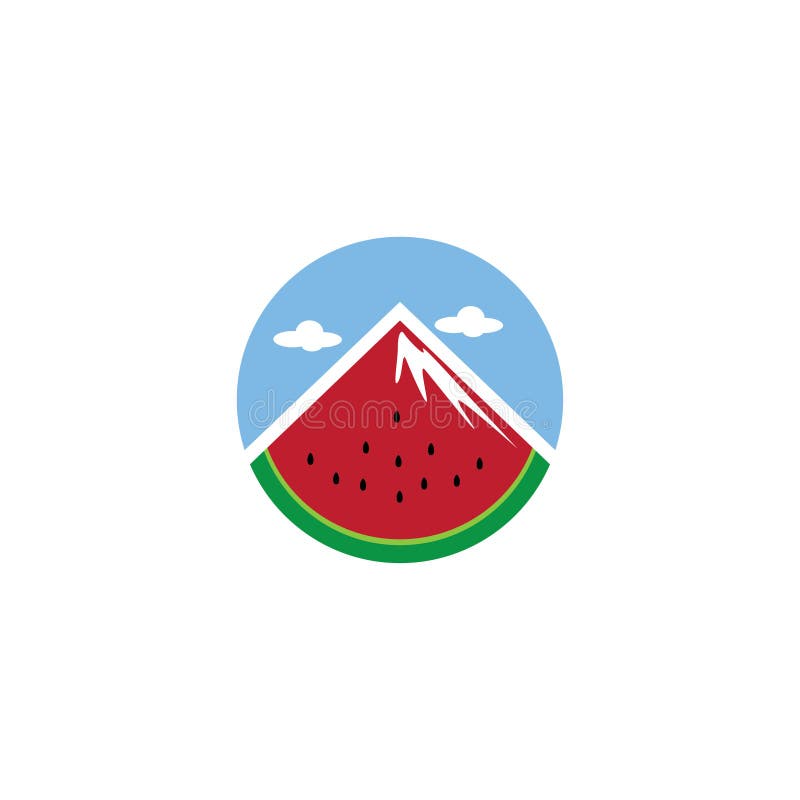 Mountain Logo, Watermelon Illustration, Vector Design Stock Vector ...