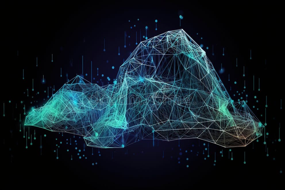 Mountain Look-a-like Graph in Colourful Lines and Black Background ...