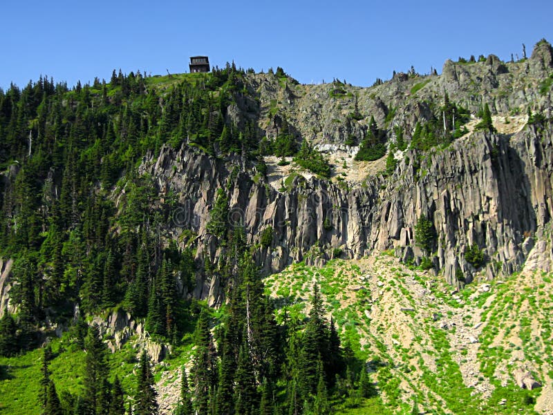 Mountain Lookout stock photo. Image of mountain, tower - 30379014