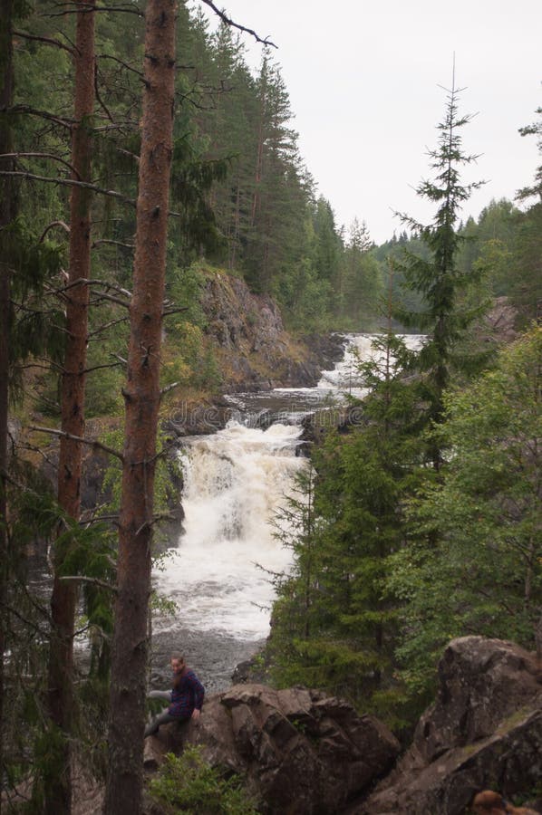 Mountain Low Waterfall with a Rapid Current Stock Image - Image of ...